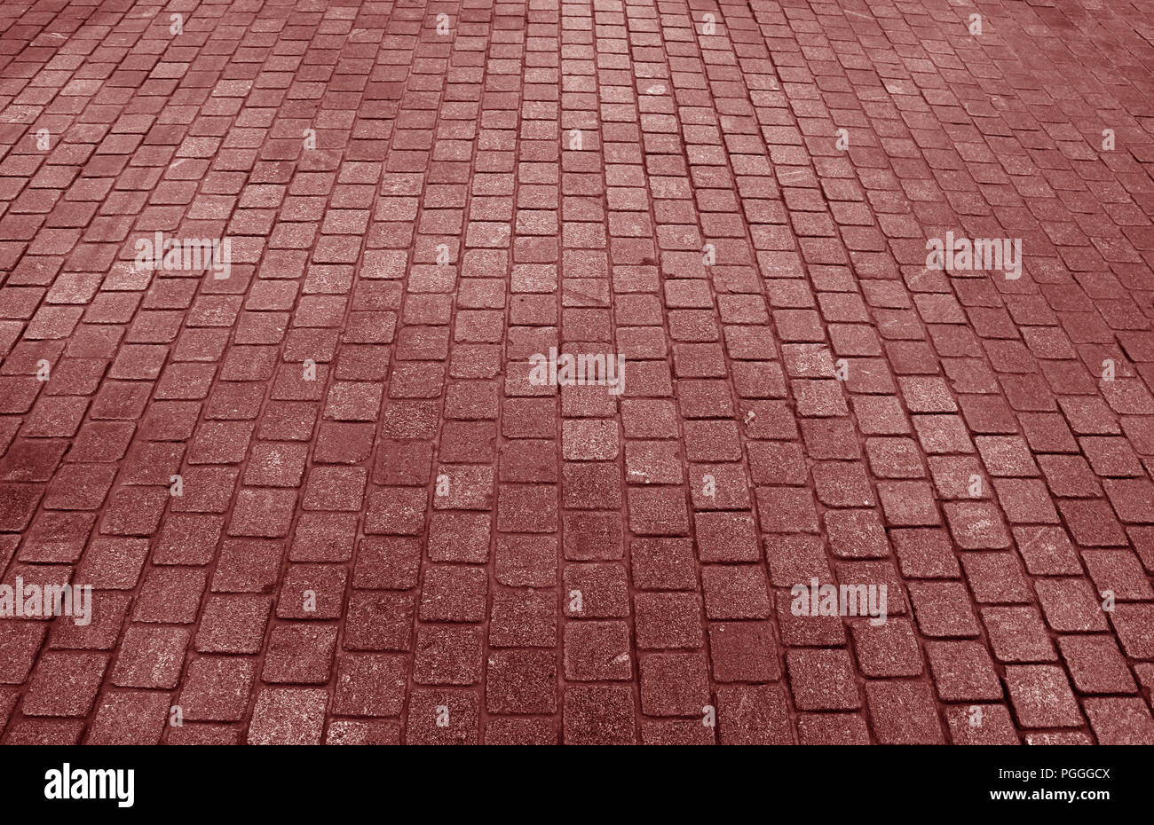 Red Brown Colored Concrete Block Paved Pathway for Texture Background ...