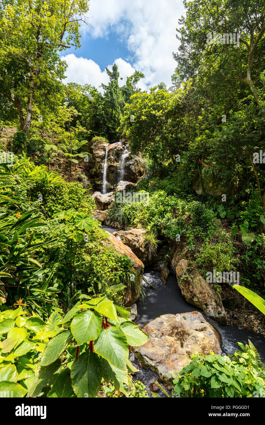 Beautiful landscape of Sapphire waterfalls on St Lucia island in ...