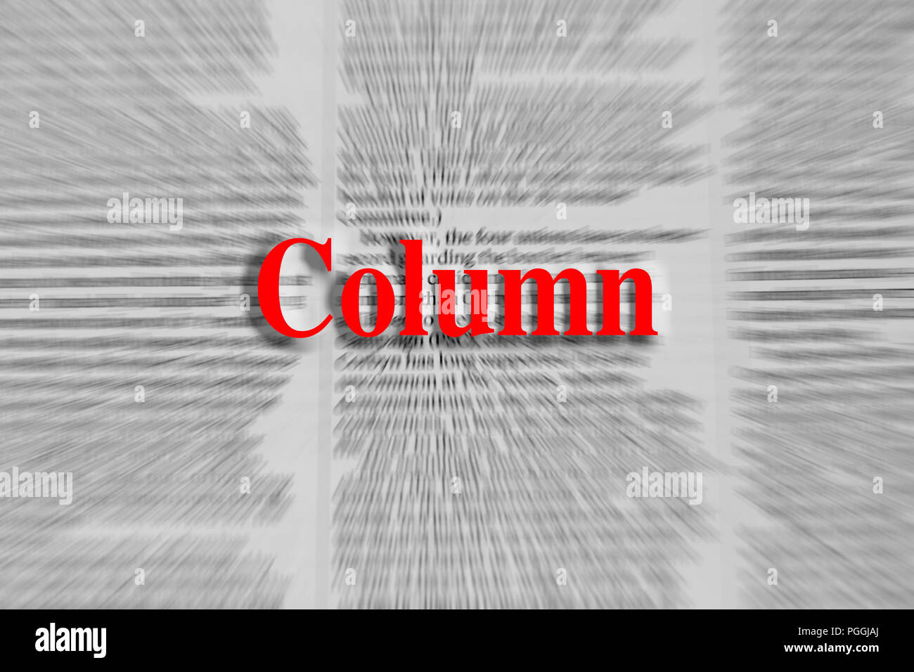 Column written in red with a newspaper article blurred in the ...