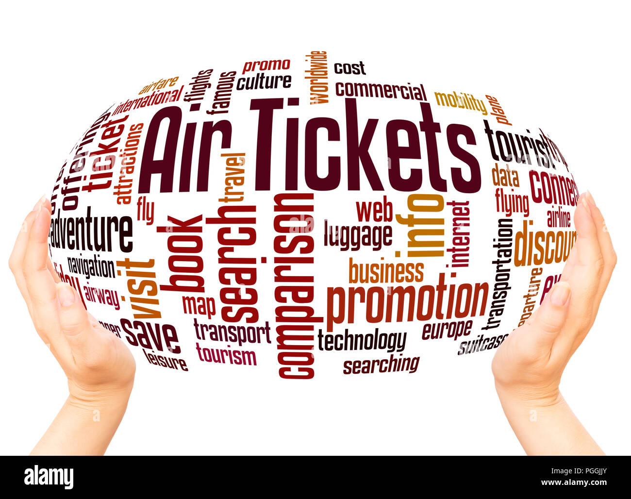 Air Tickets, word cloud hand sphere concept on white background Stock ...