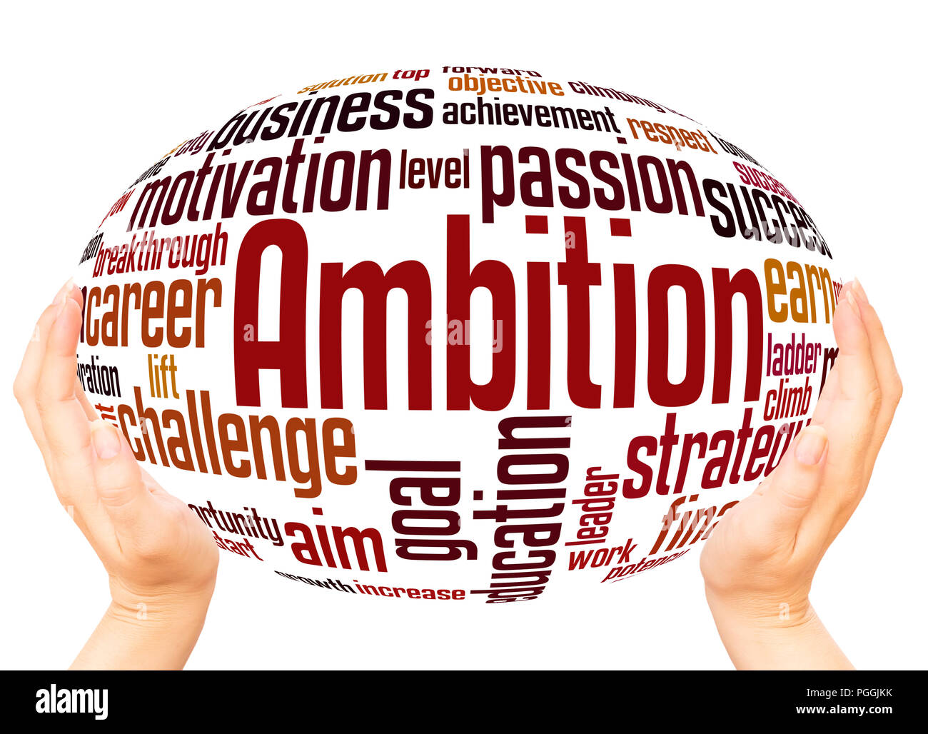 Ambition word cloud hand sphere concept on white background Stock Photo ...