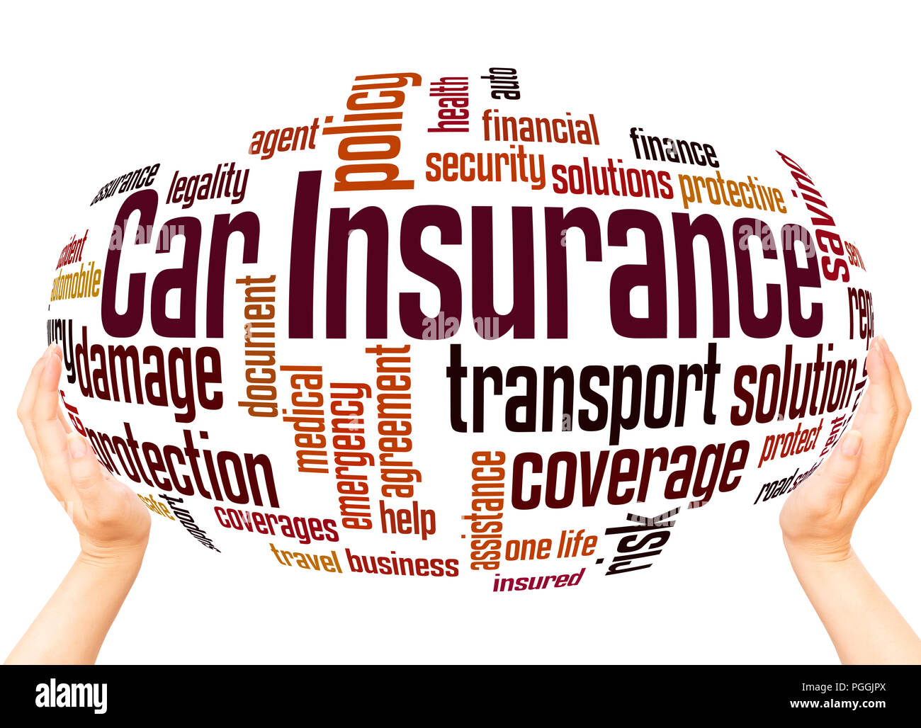 Car insurance word cloud sphere concept on white background Stock Photo ...