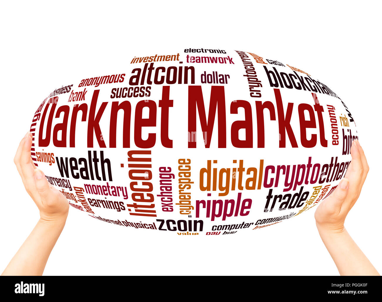Darknet market word cloud sphere concept on white background Stock ...