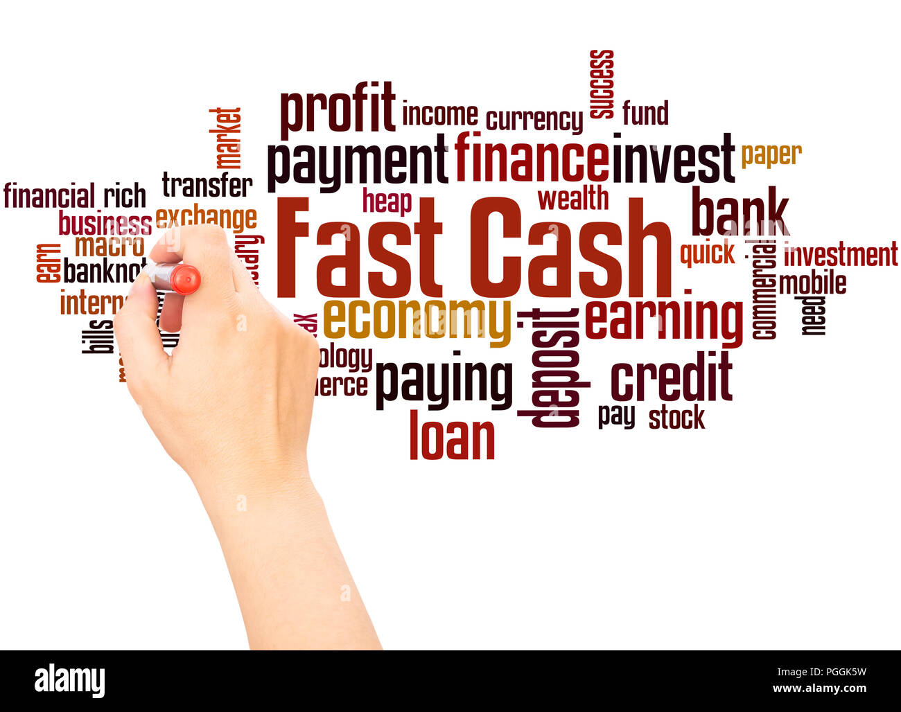 Fast Cash word cloud concept on white background Stock Photo - Alamy