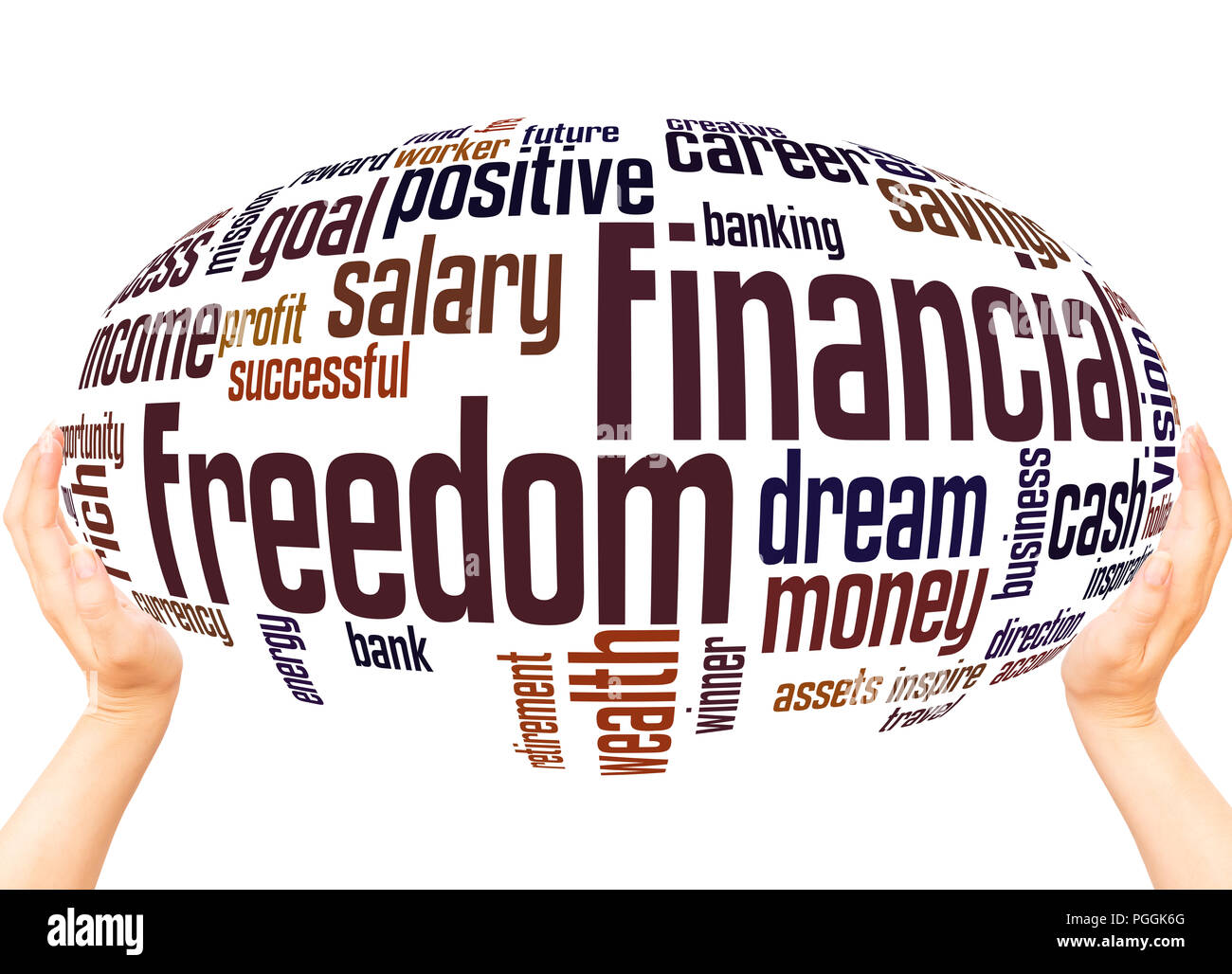 Financial Freedom word cloud sphere concept on white background Stock ...
