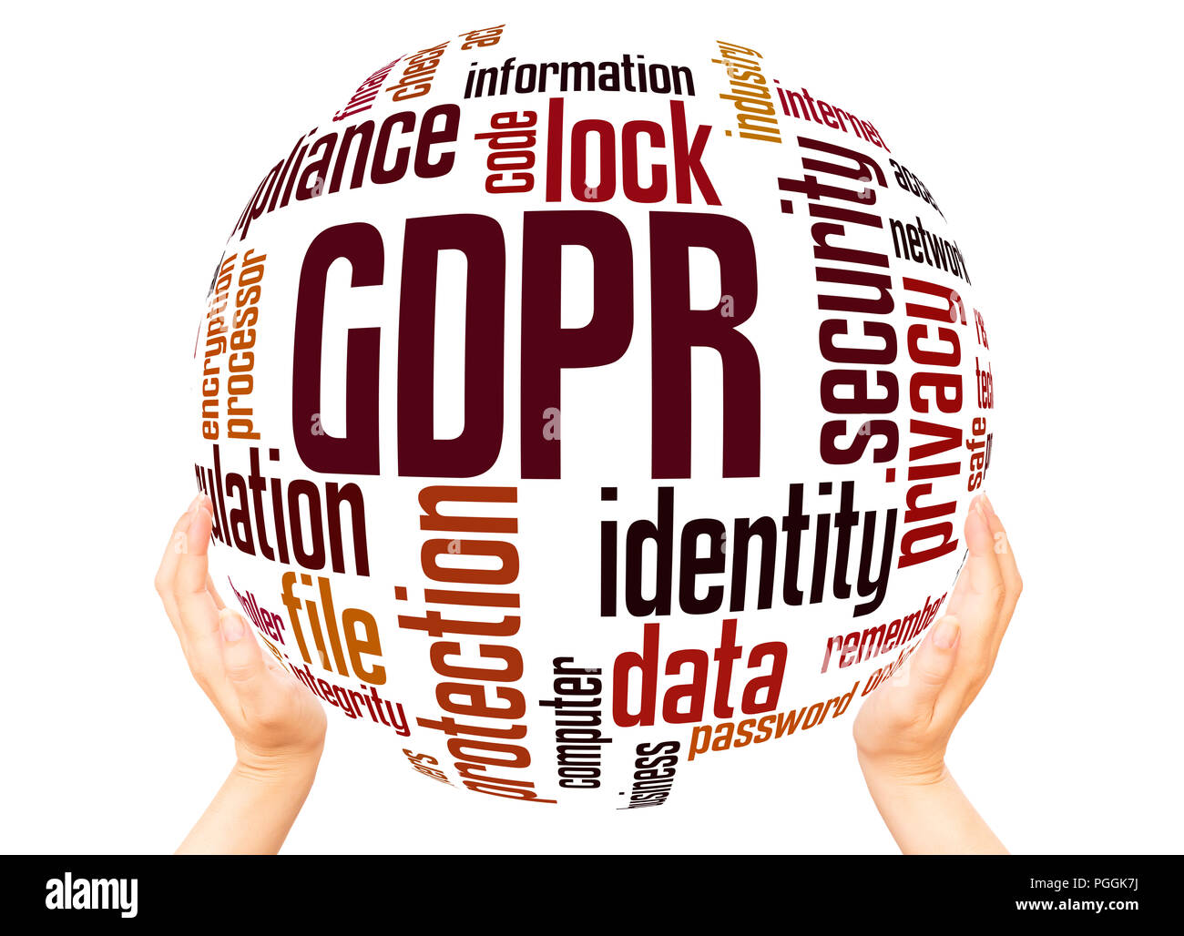 General Data Protection Regulation (GDPR) word cloud sphere concept on ...