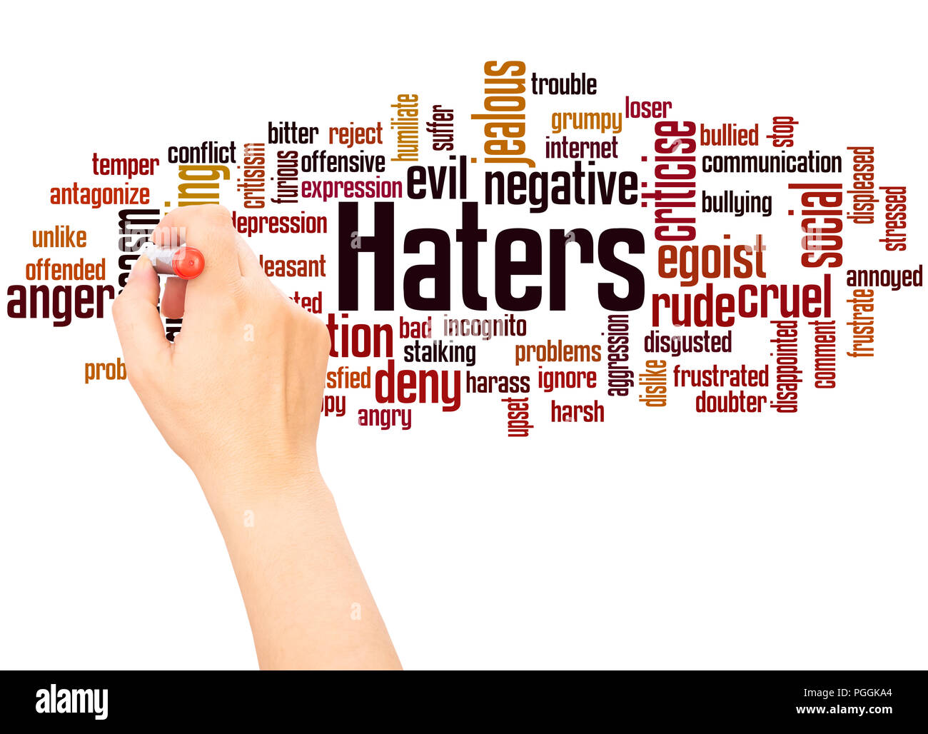 Haters word cloud hand writing concept on white background Stock Photo ...