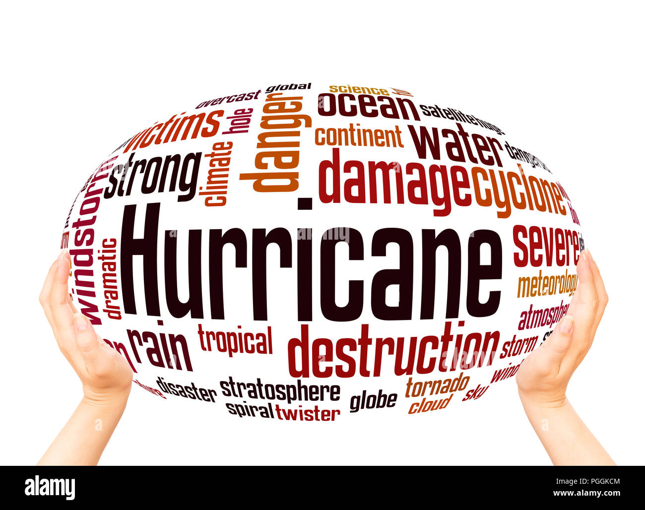Hurricane word cloud hand sphere concept on white background Stock ...