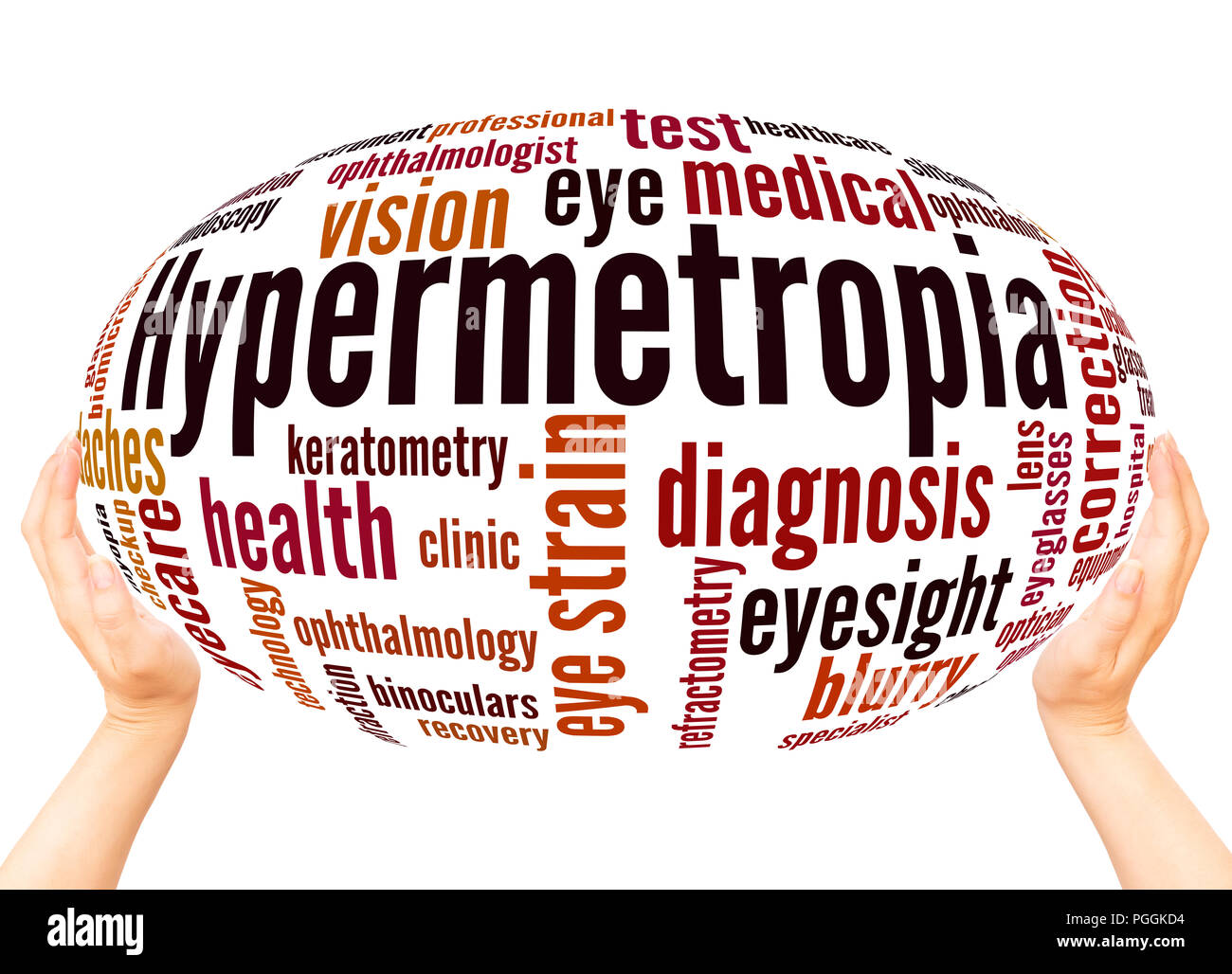 Hypermetropia word cloud sphere concept on white background Stock Photo ...
