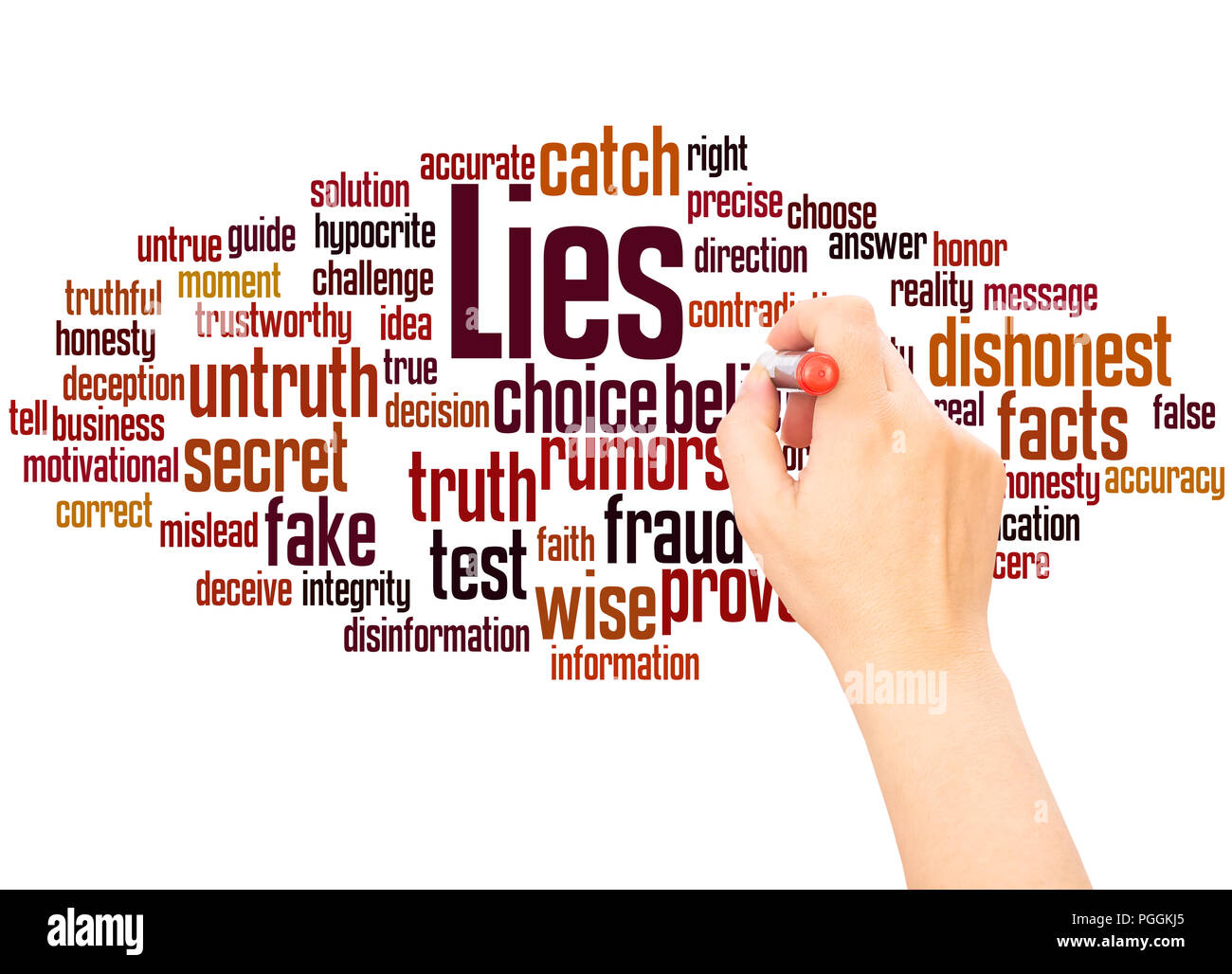Lies word cloud hand writing concept on white background Stock Photo ...