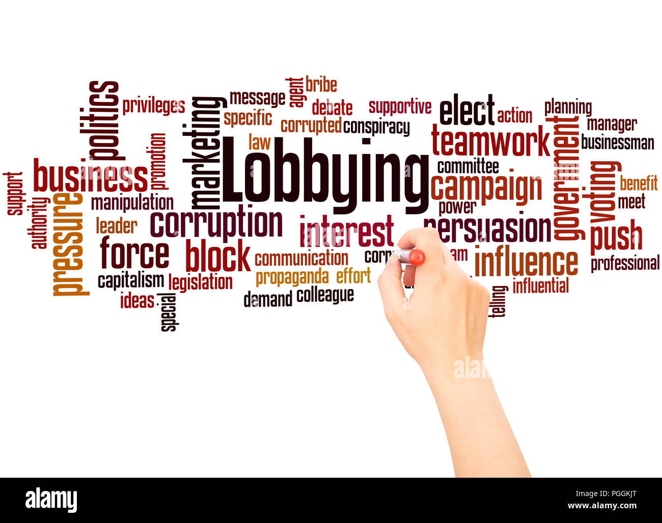Lobbying word cloud and hand writing concept on white background Stock ...