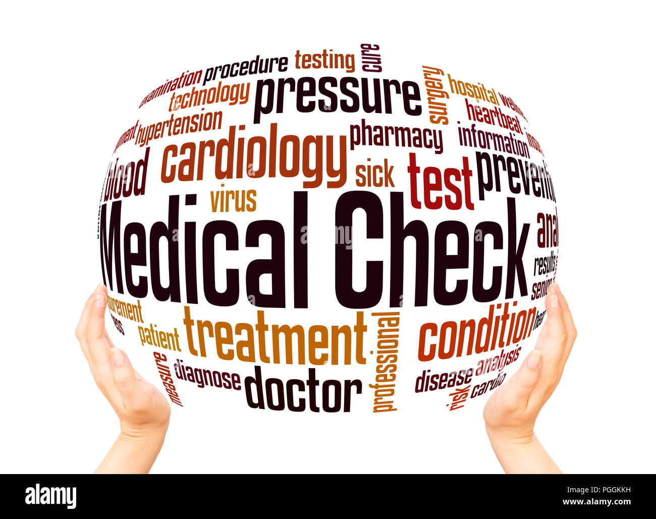 Medical check word cloud sphere concept on white background Stock Photo ...