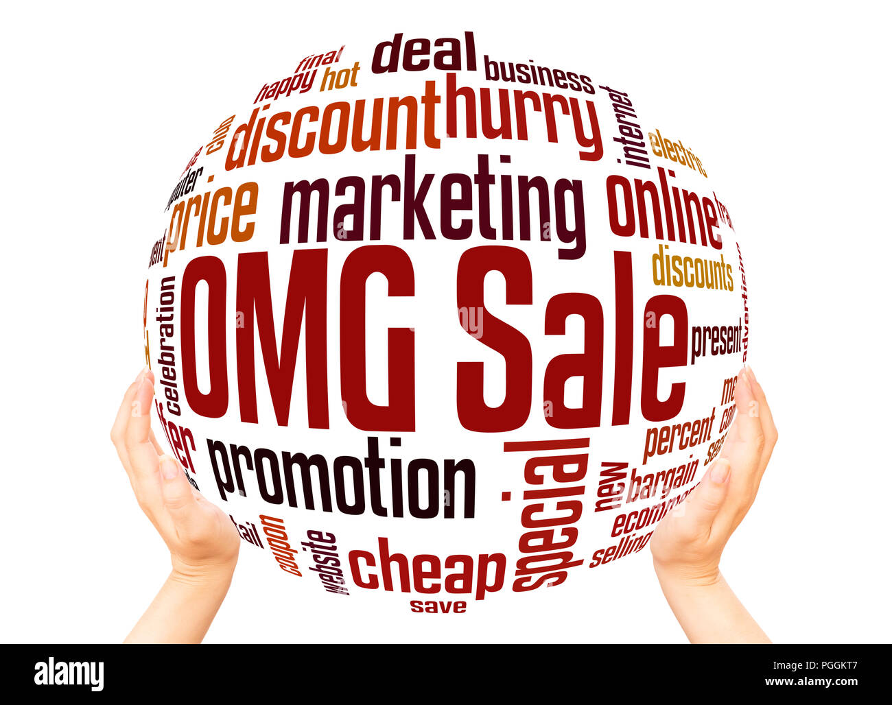 OMG sale word cloud sphere concept on white background Stock Photo - Alamy