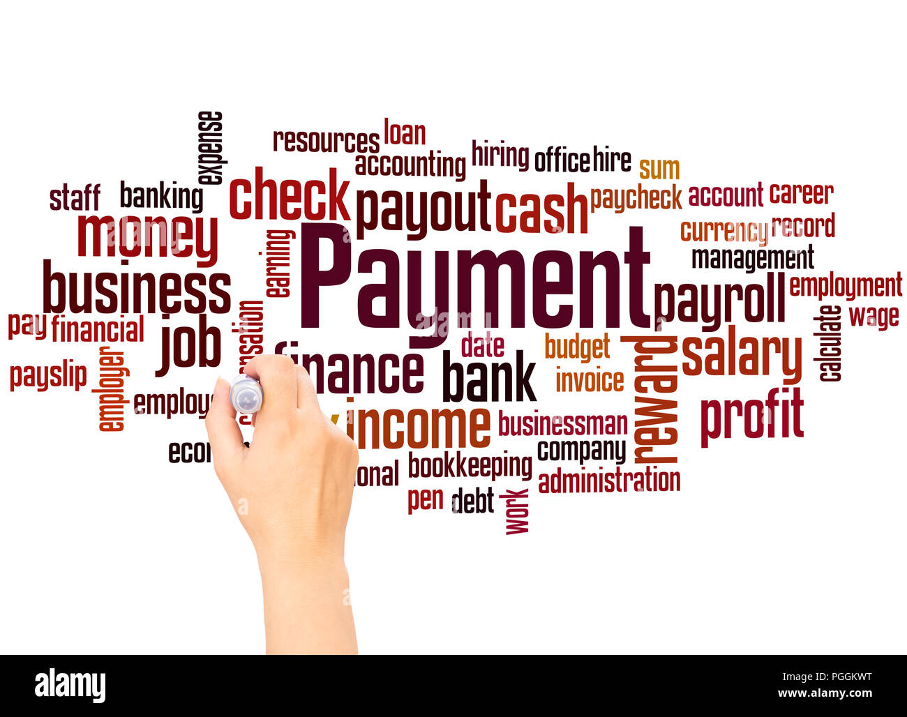 Payment word cloud and hand writing concept on white background Stock ...
