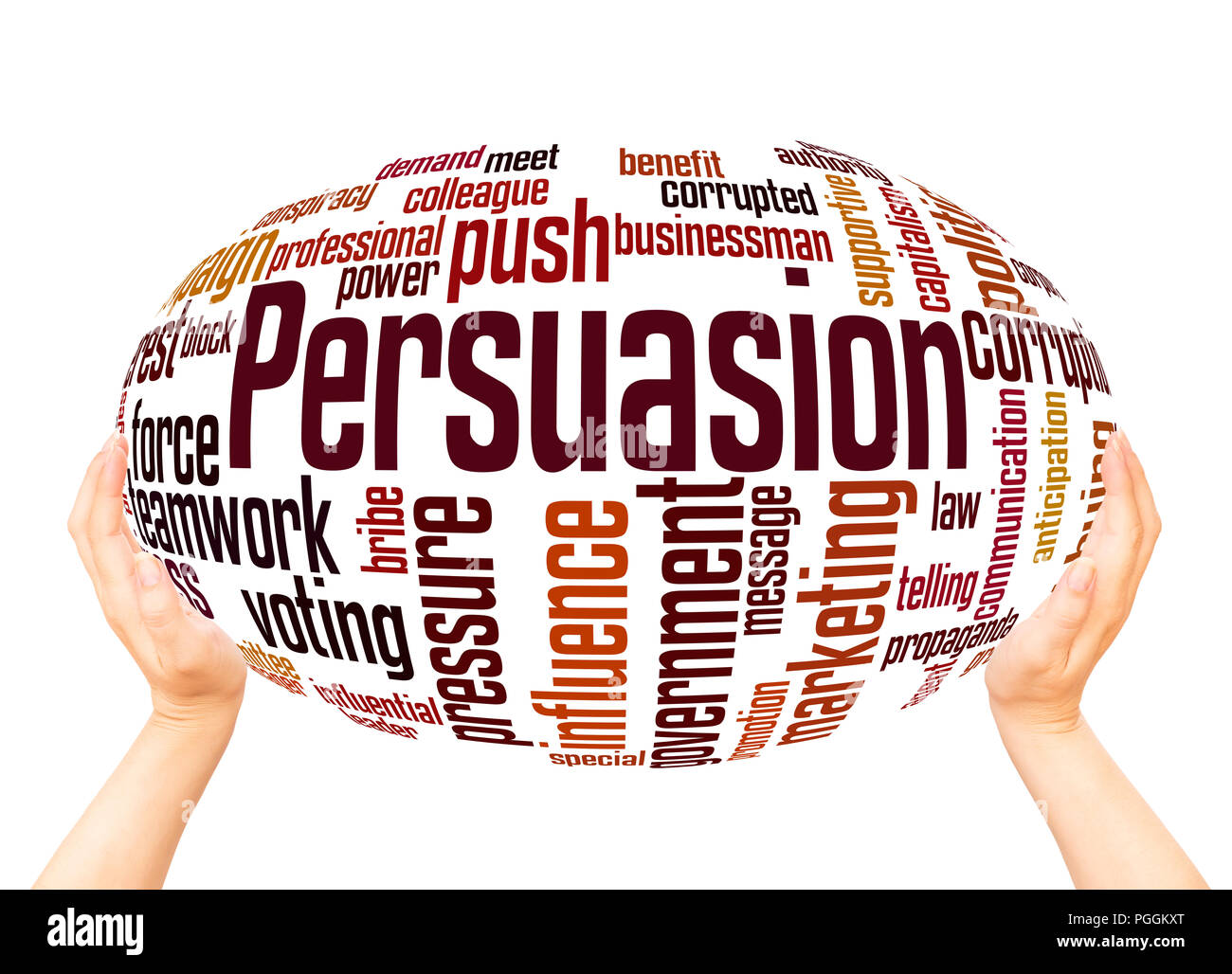Persuasion word cloud sphere concept on white background Stock Photo ...
