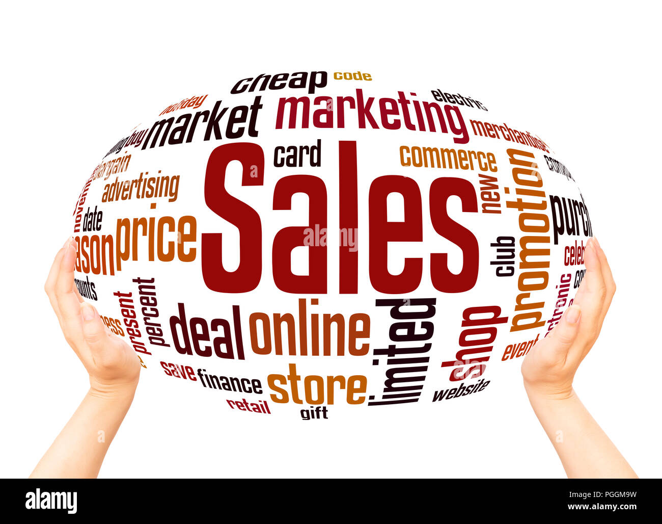Sales word cloud hand sphere concept on white background Stock Photo ...