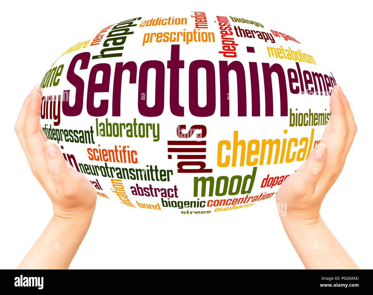 Serotonin word cloud word cloud concept on white background Stock Photo ...
