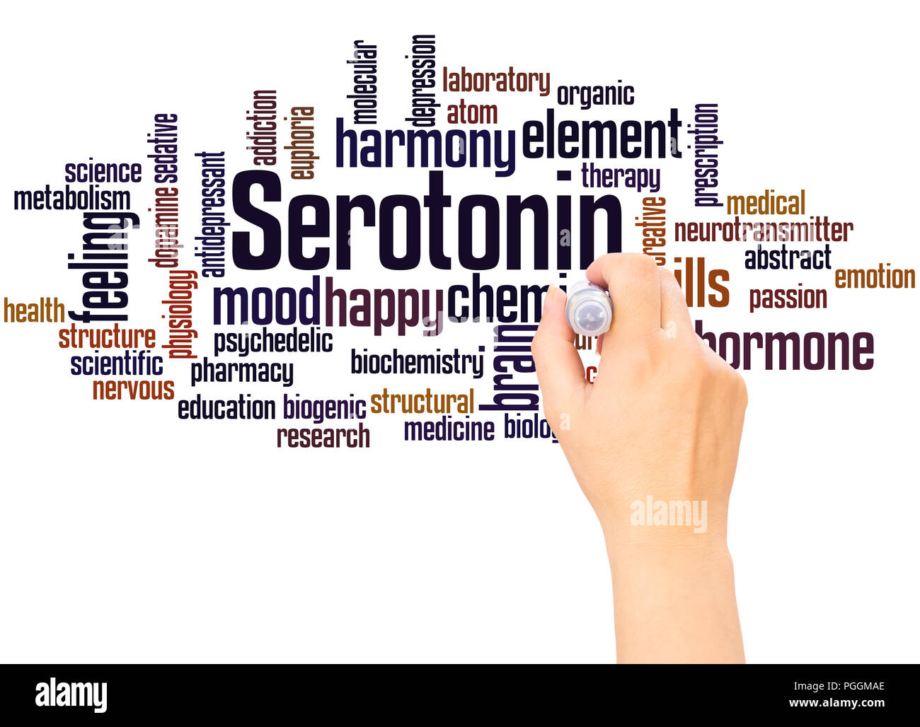 Serotonin hormone neurotransmitter molecule hi-res stock photography ...