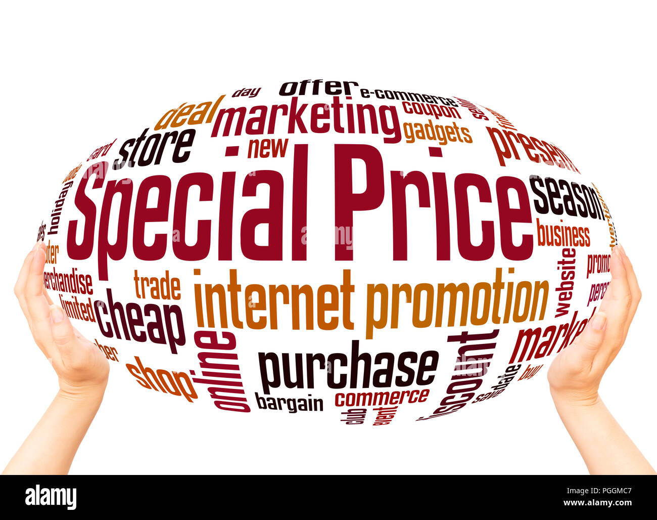 Special price word cloud hand sphere concept on white background Stock ...