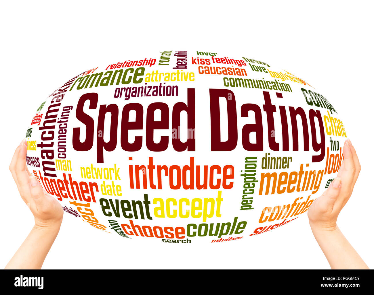 Speed dating word cloud hand sphere concept on white background Stock ...