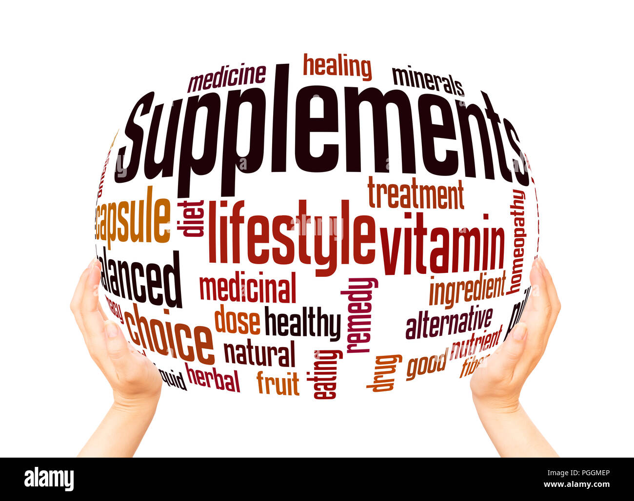 Supplements word cloud sphere concept on white background Stock Photo ...