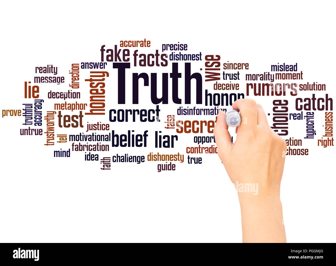 Truth word cloud hand writing concept on white background Stock Photo ...