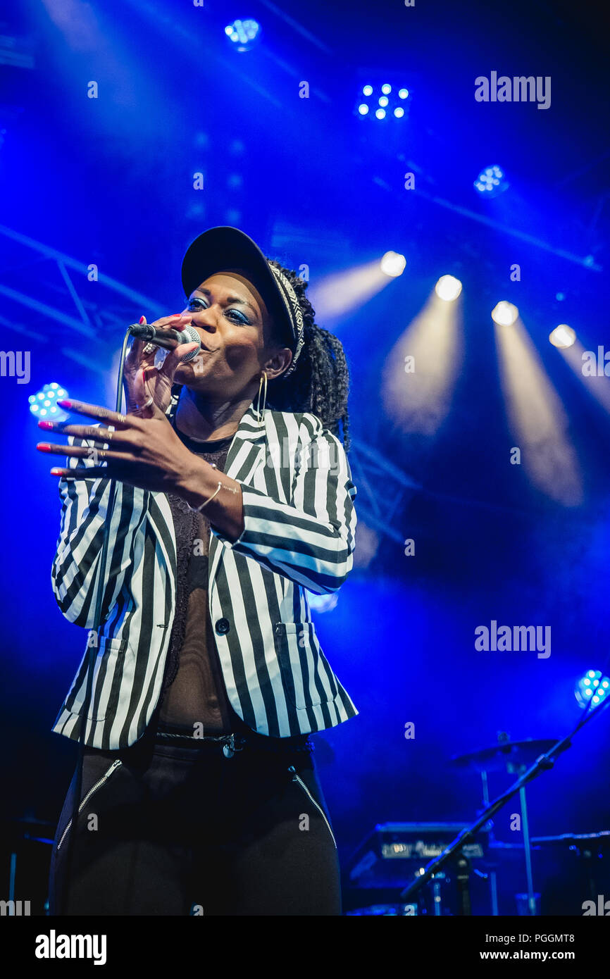Switzerland, St. Gallen - July 13, 2018. The Swiss singer and ...