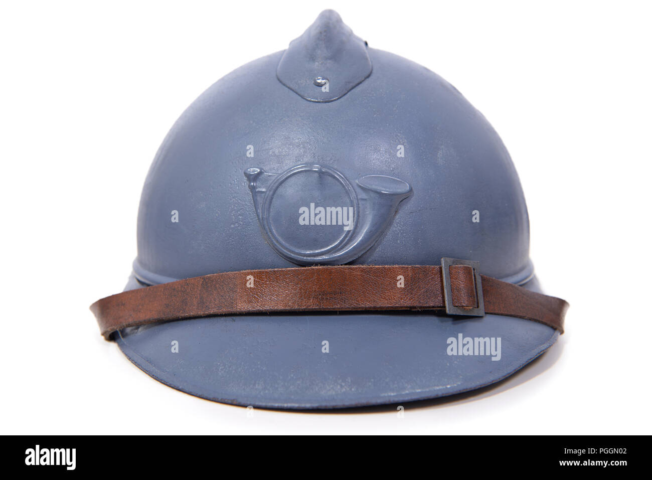 a french military helmet of the First World War on white background ...