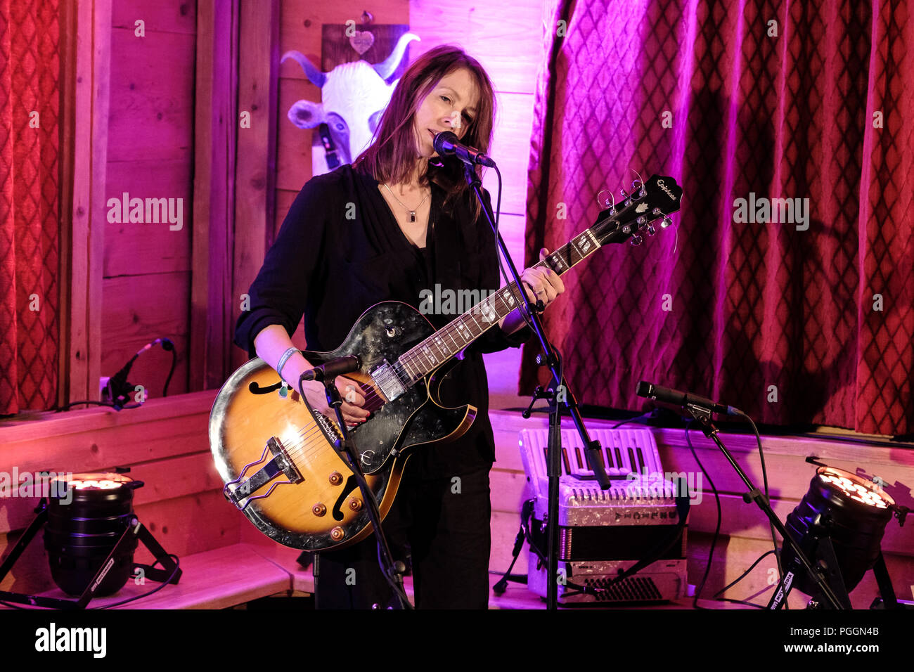 Switzerland, Lenk - June 23, 2018. The Canadian singer, songwriter and ...