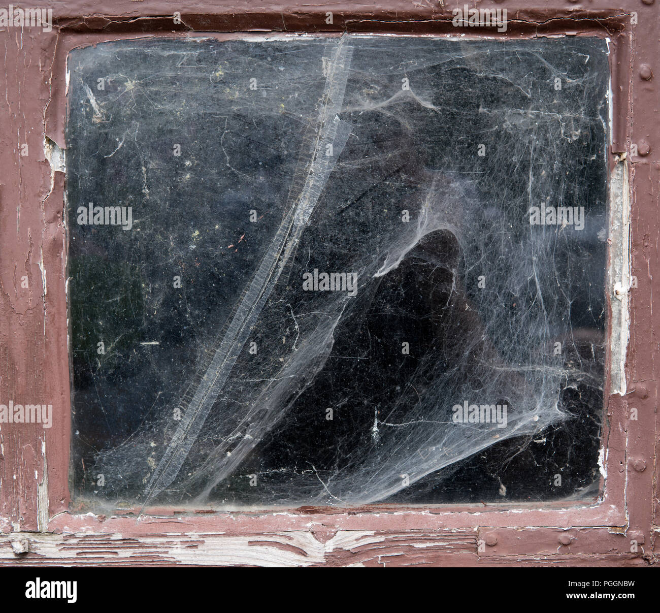detail of old window with spider web Stock Photo - Alamy