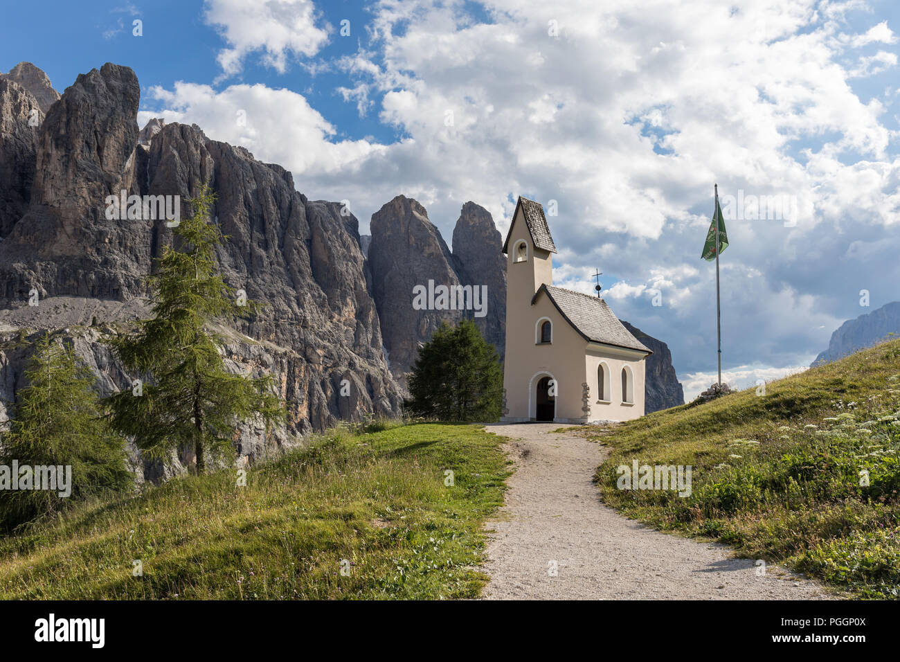 Gardena Pass Chapel, dedicated to St. Maurice, Dolomites, South Tyrol ...
