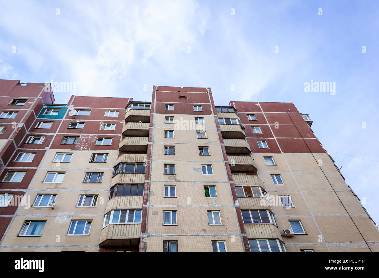 The windows of a high-rise multi-storey residential building. Buildings ...