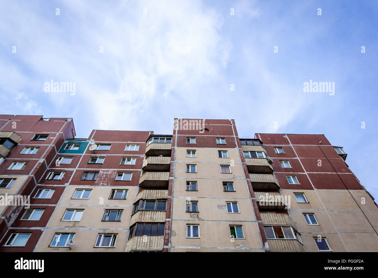The windows of a high-rise multi-storey residential building. Buildings ...