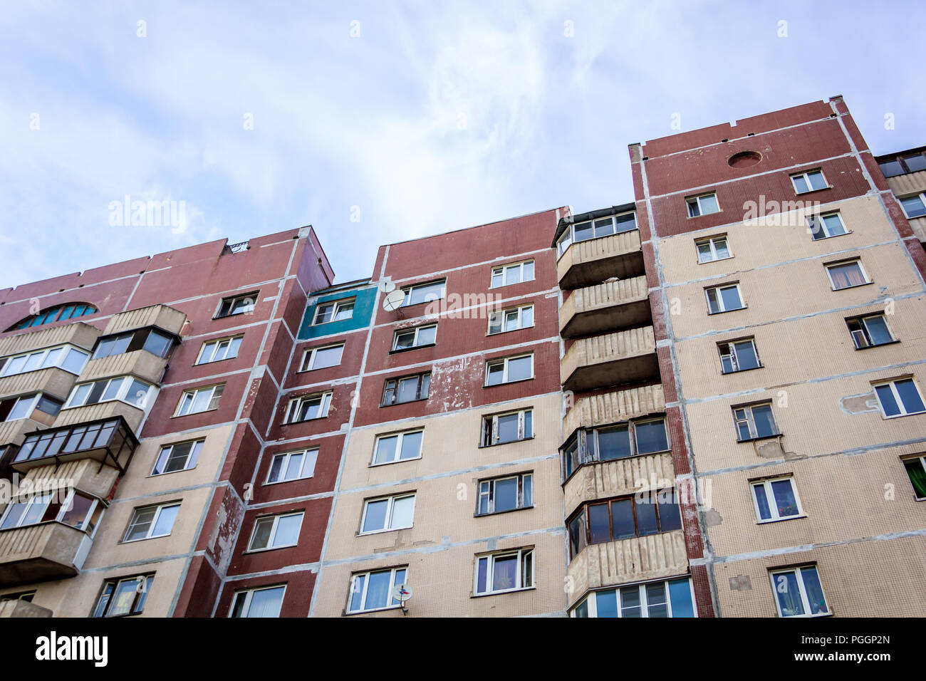 The windows of a high-rise multi-storey residential building. Buildings ...