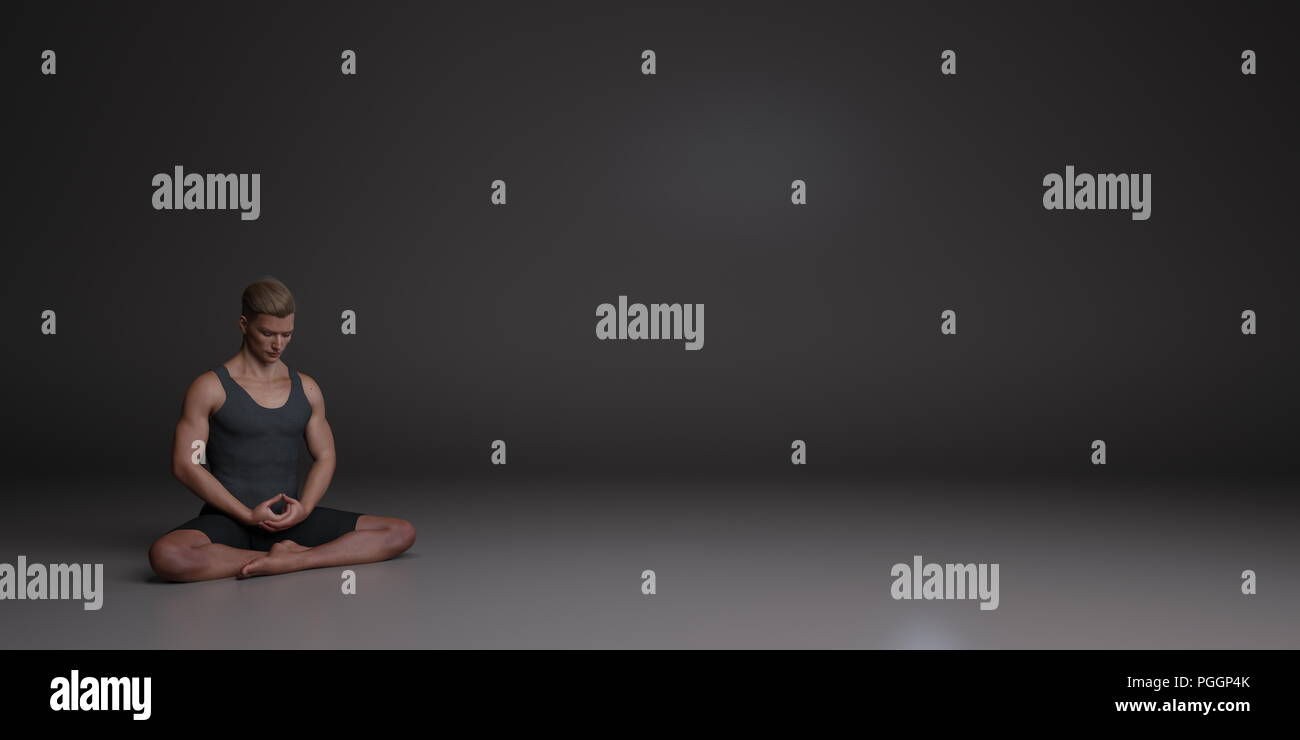 Meditation Background with Man Sitting in Lotus Position Stock Photo ...