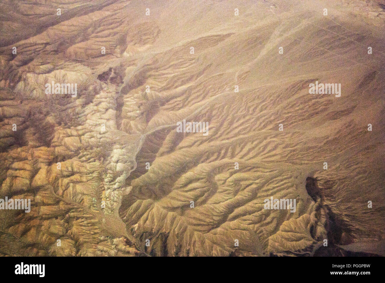 Aerial view of the desert in the Midwest USA during a flight Stock ...