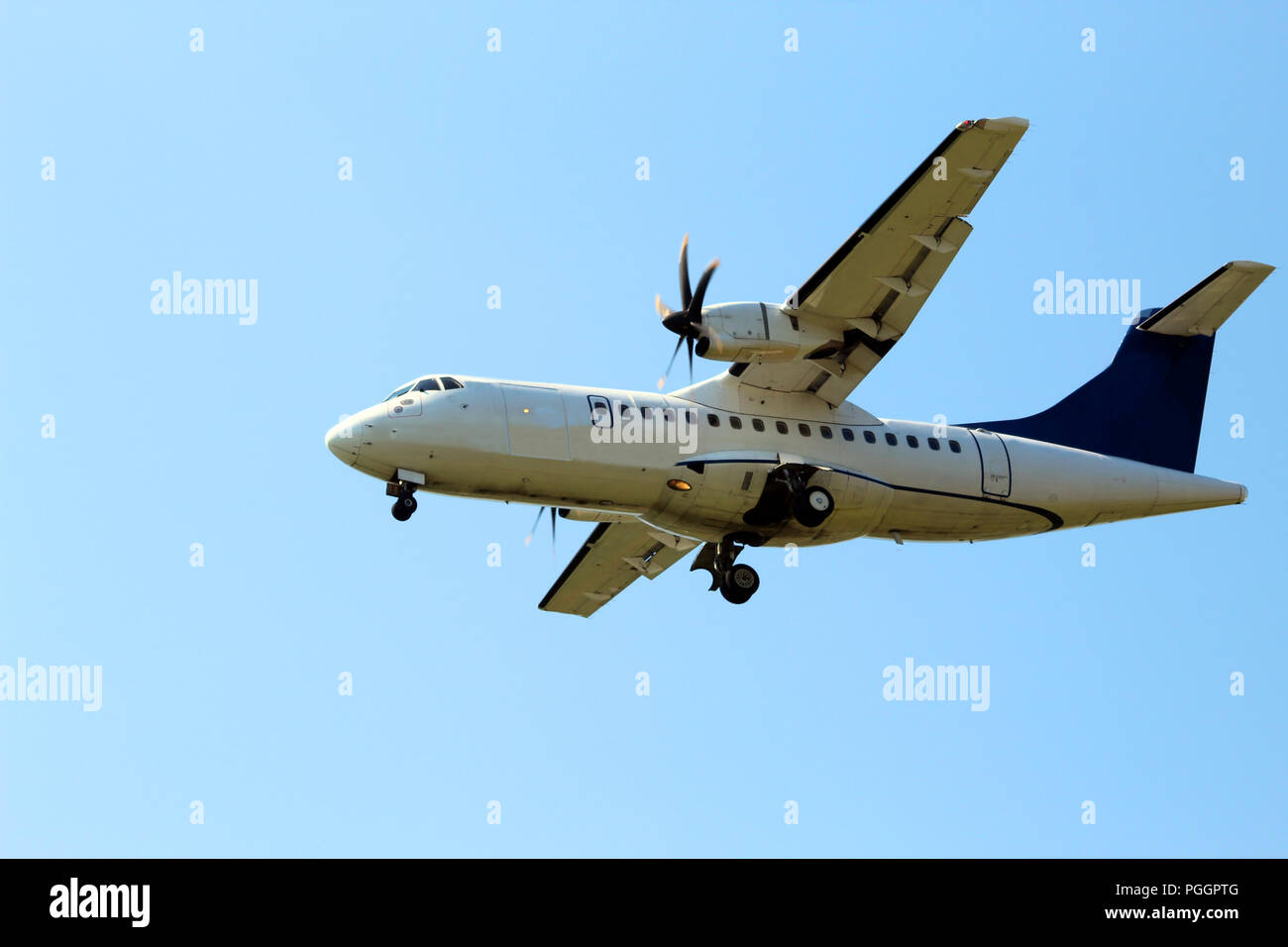 Airplane is ready for landing Stock Photo - Alamy