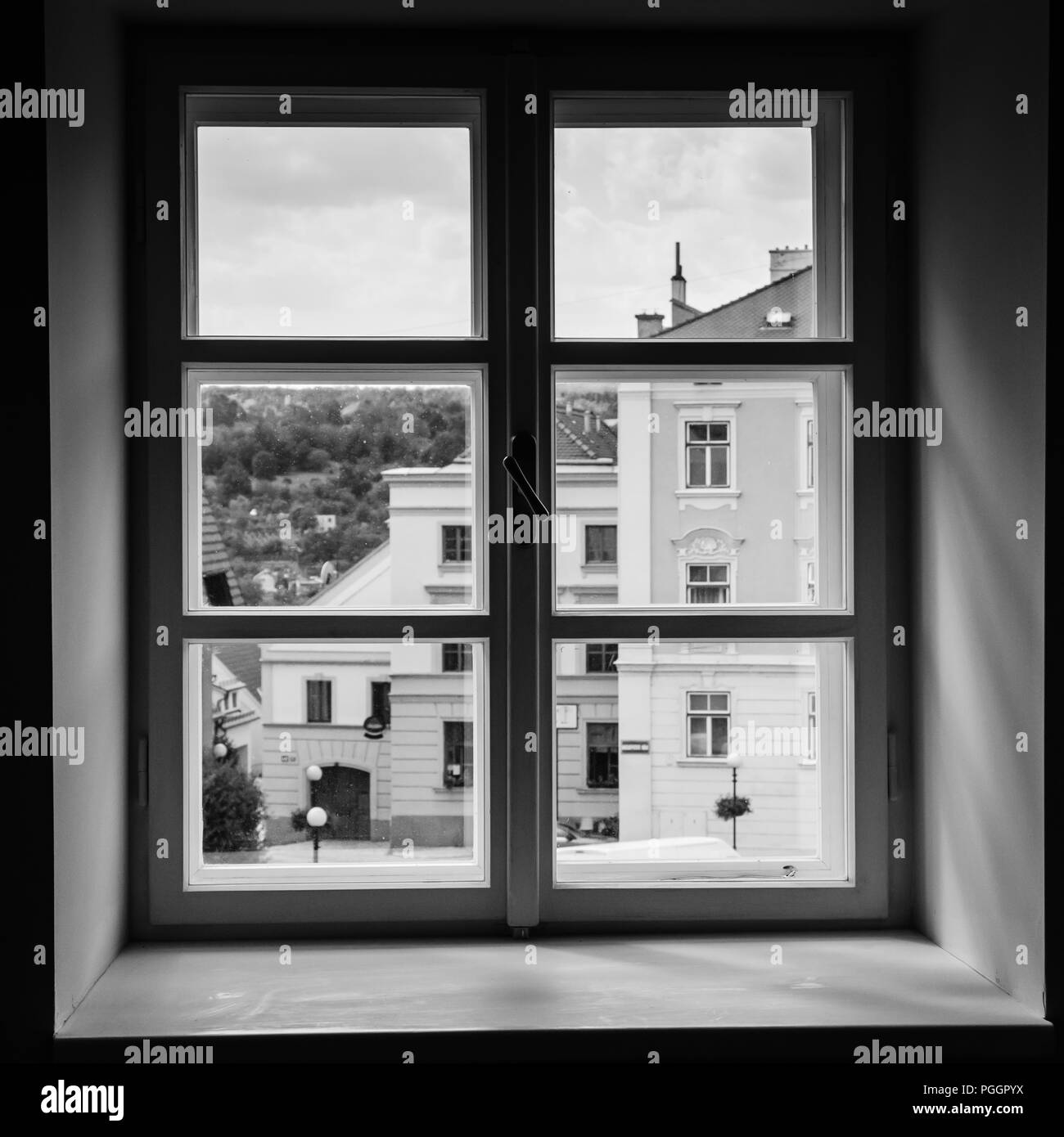 window view black and white image Stock Photo - Alamy