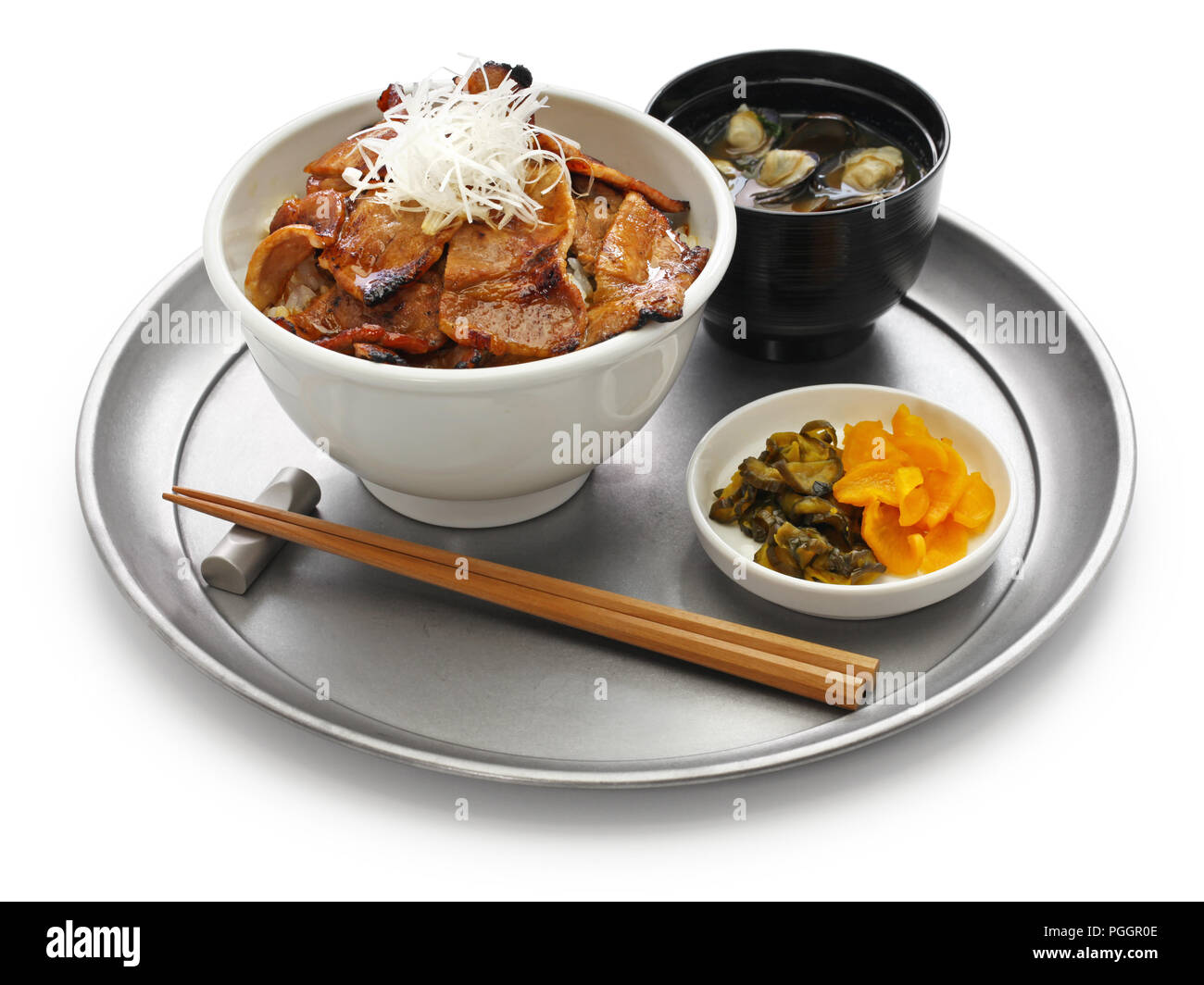 teriyaki pork rice bowl, butadon, japanese food Stock Photo - Alamy