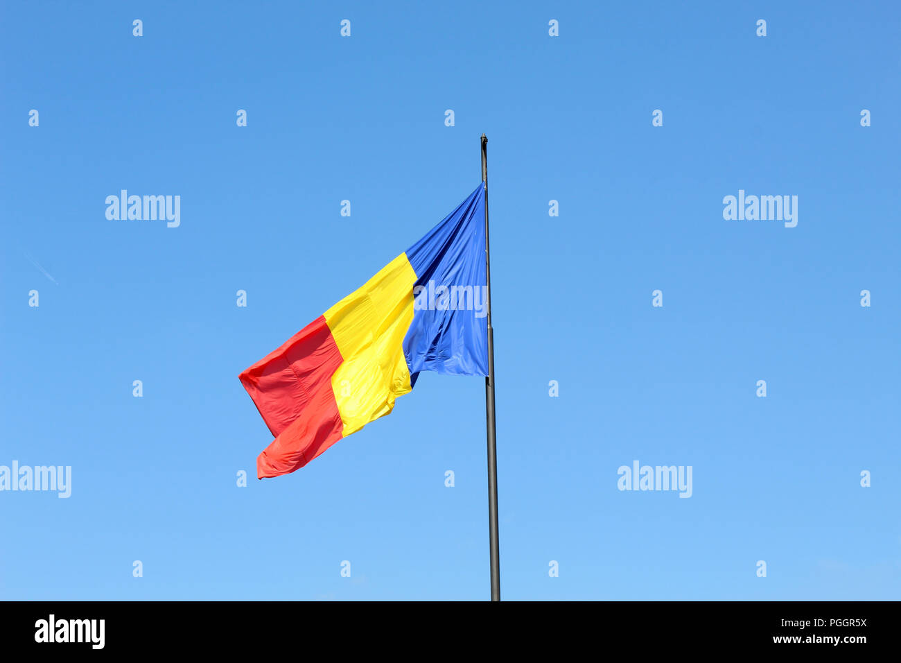 Flag romania waving in hi-res stock photography and images - Alamy