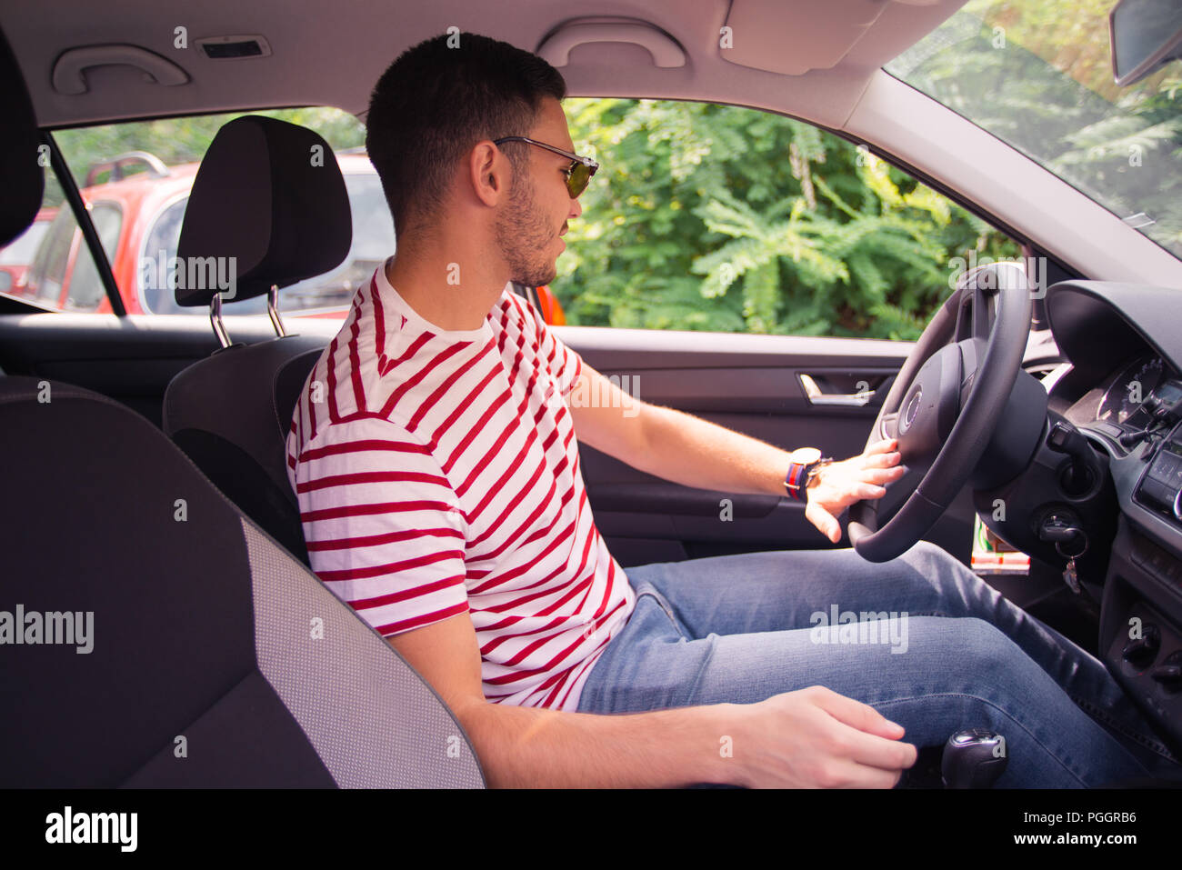 Reverse parking man hi-res stock photography and images - Alamy