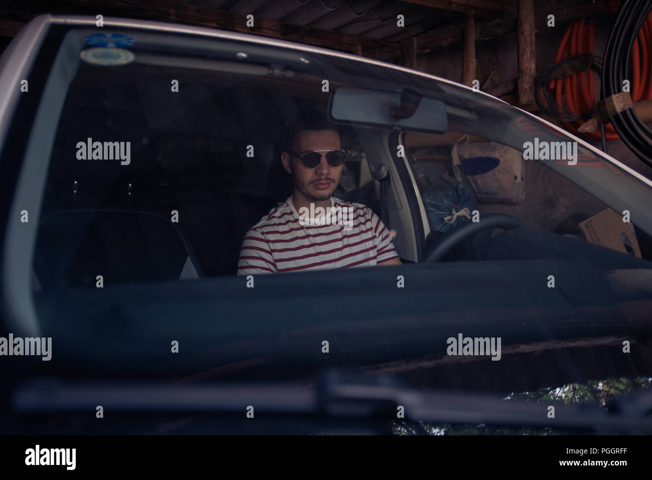 Reverse parking man hi-res stock photography and images - Alamy