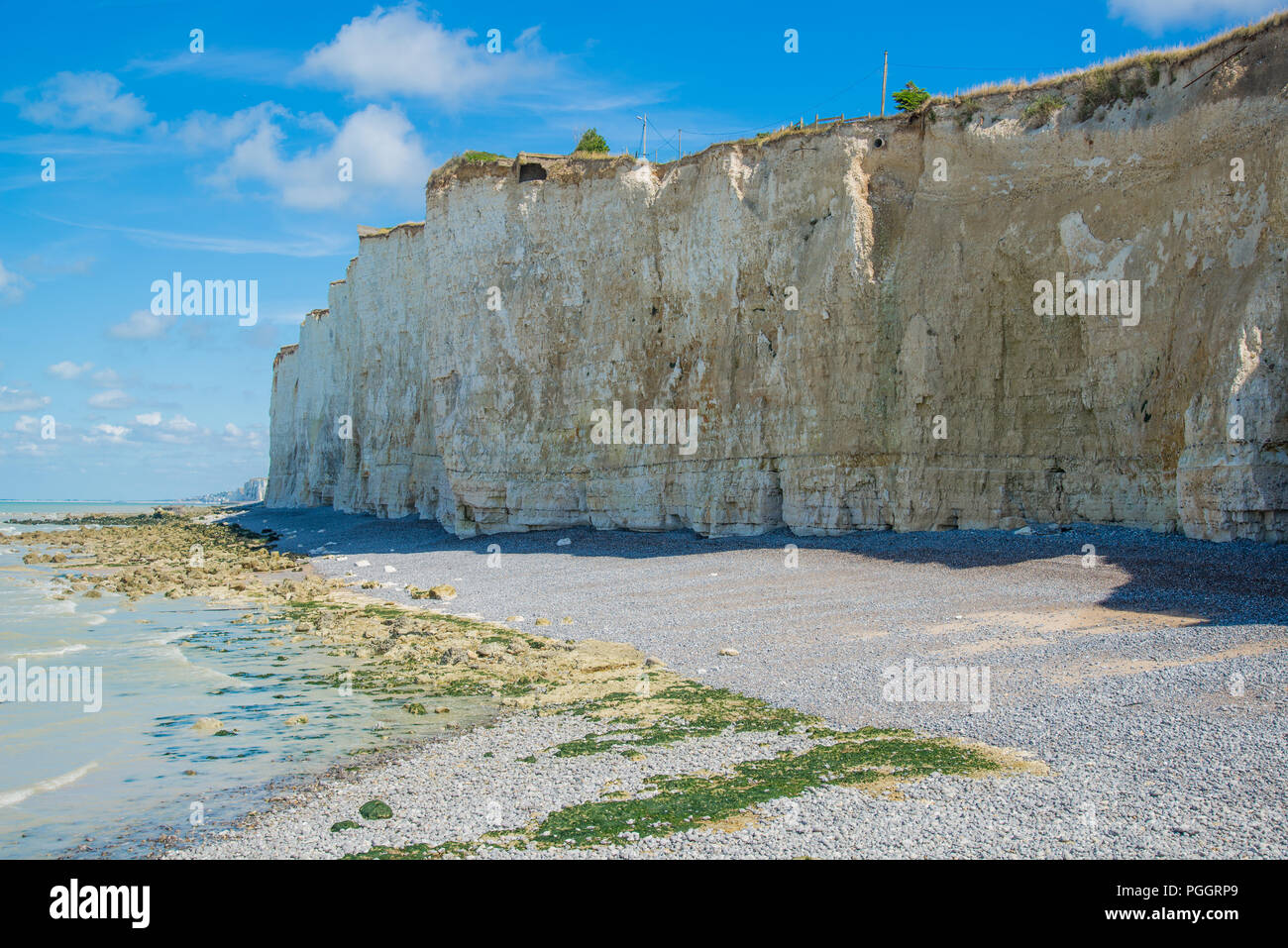 cliffs at the coast at Criel sur Mer in Normandy, France Stock Photo ...