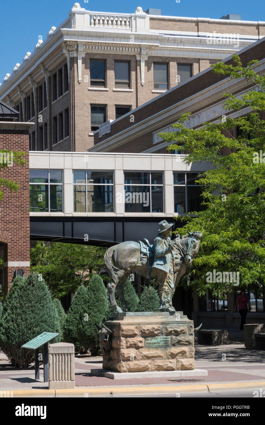 C.M. Russell Statue, Great Falls, MT Stock Photo - Alamy