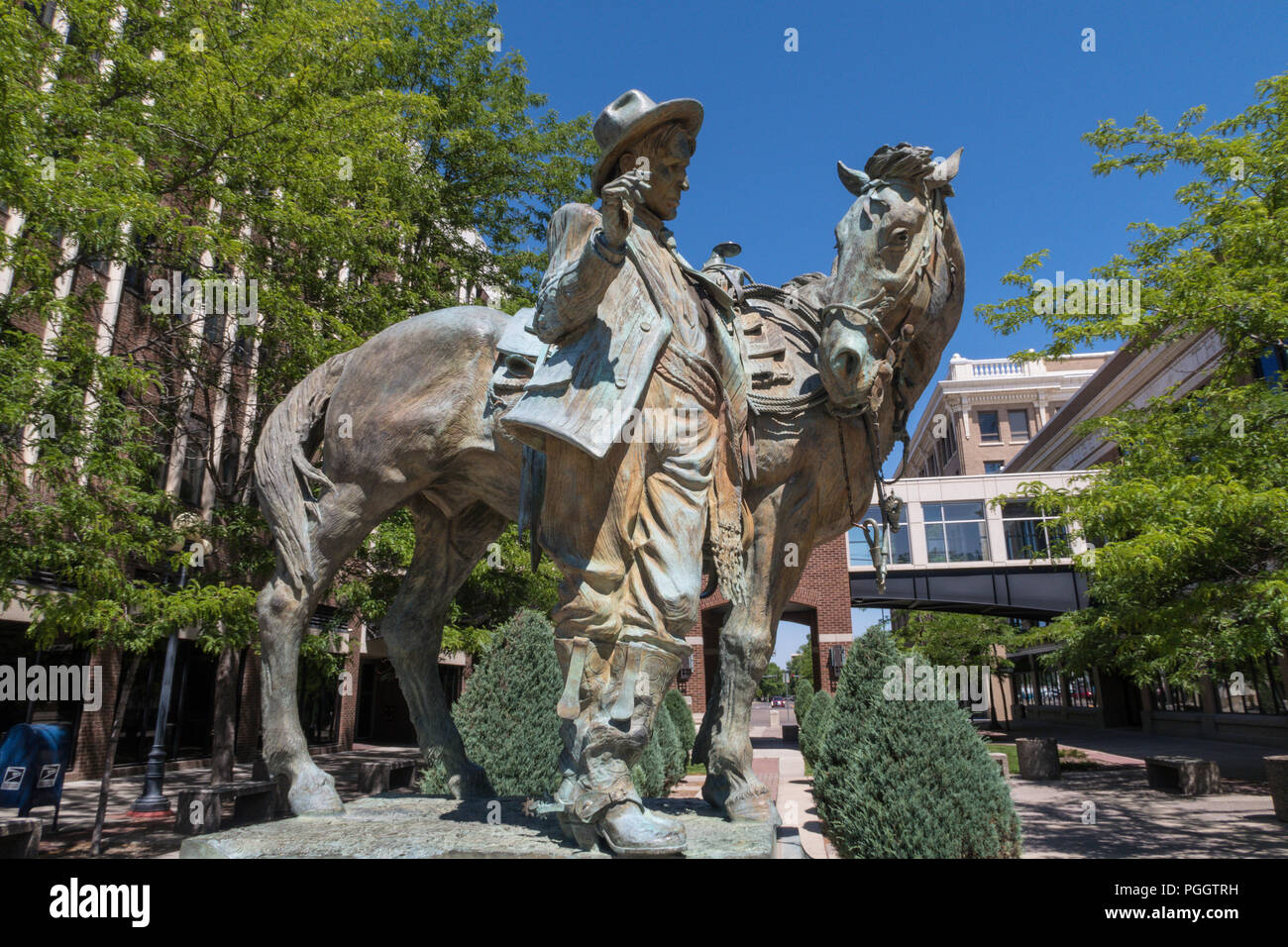 C.M. Russell Statue, Great Falls, MT Stock Photo - Alamy