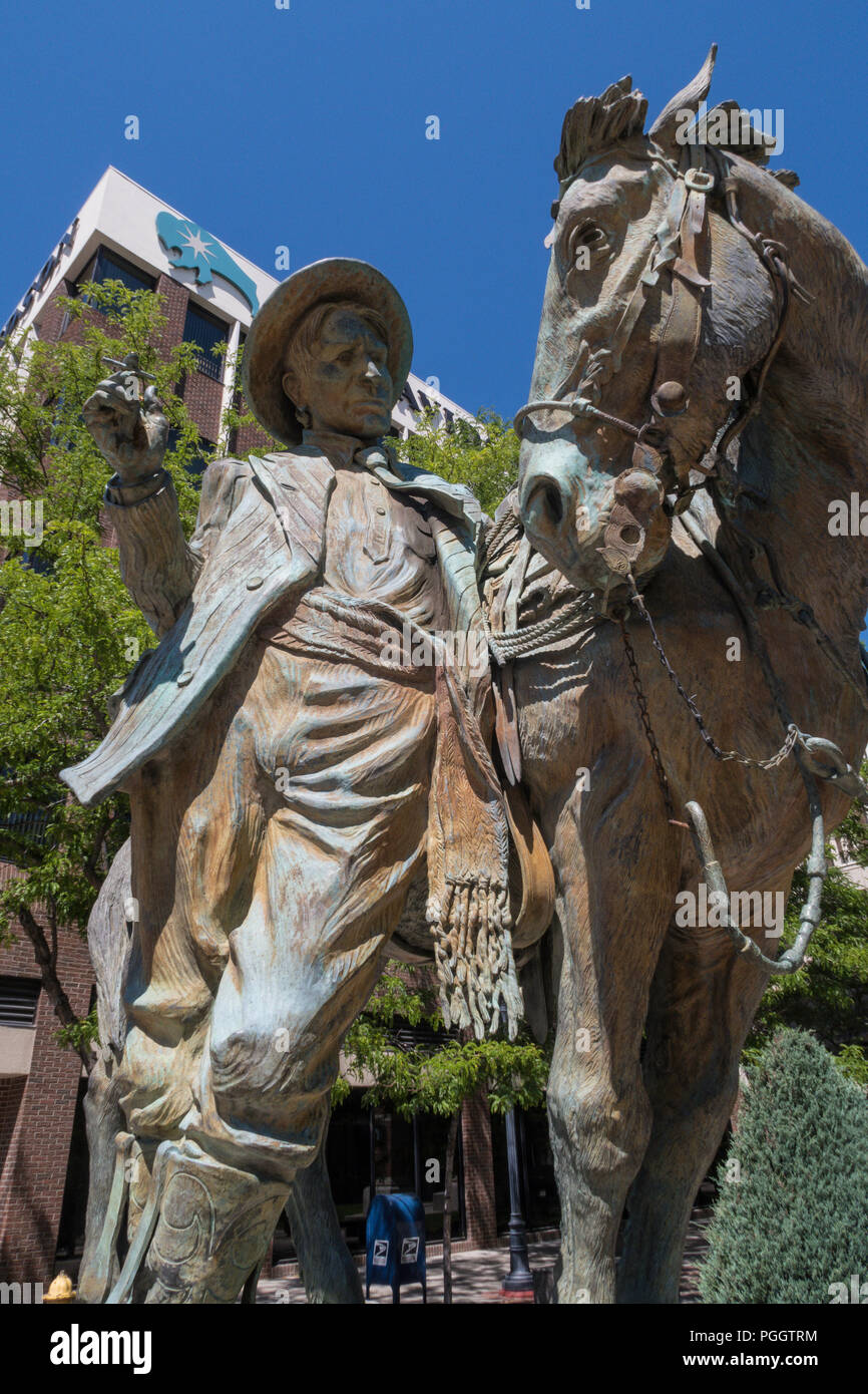 C.M. Russell Statue, Great Falls, MT Stock Photo - Alamy