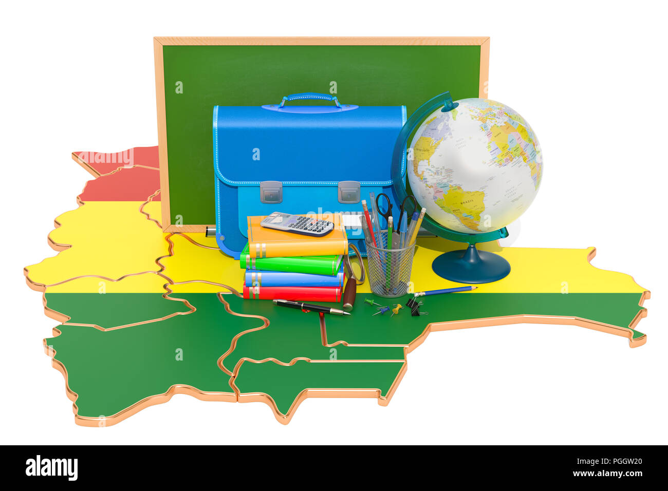 Back to school or education in Bolivia concept, 3D rendering Stock ...