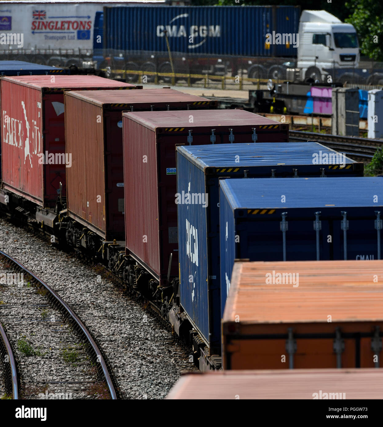 Train transport rail engine lorry hi-res stock photography and images - Alamy