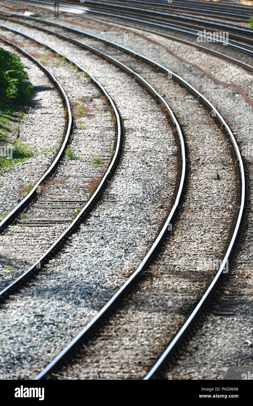 Double railway tracks hi-res stock photography and images - Alamy