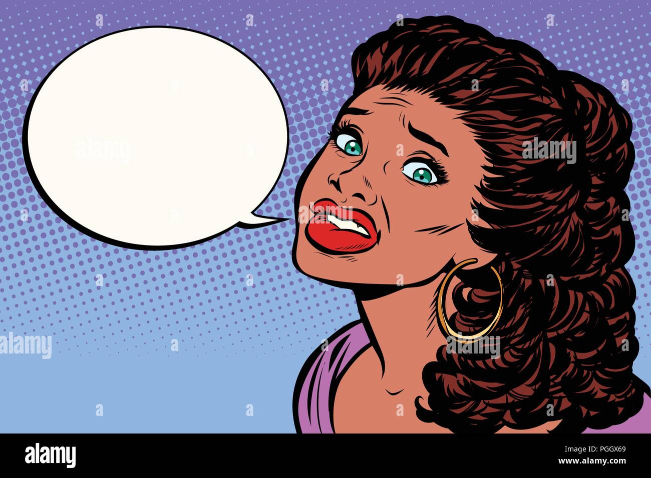 the woman is afraid and speaks. African-American people Stock Vector ...
